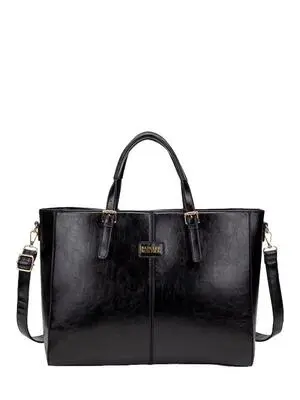Badgley Mischka Julia Vegan Leather Weekender Duffel Bag - Black
