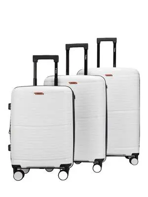 BOBCAT 3-piece Expandable Spinner Luggage Set With Tsa Lock - White