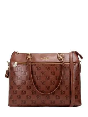 Badgley Mischka Madalyn Vegan Leather Weekender Duffle Bag - Brown