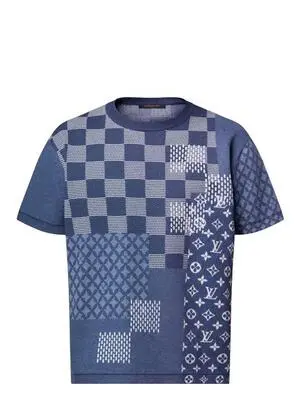 LOUIS VUITTON X Nigo Short-sleeved Knitted Crewneck - Indigo