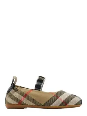 Burberry Check Ballerinas - Sand