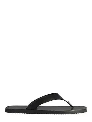 JUDE Leather Flat Sandals - Black