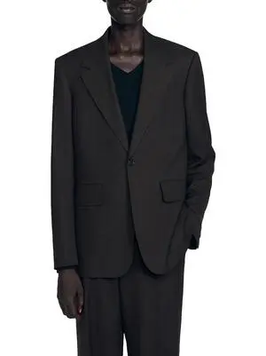 Sandro Classic Fit Suit Jacket - Chocolate