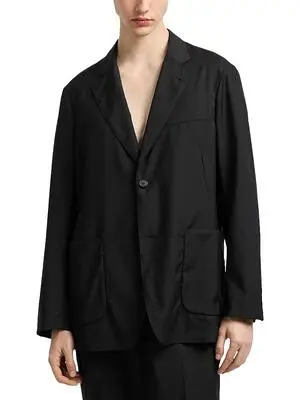 Emporio Armani Notch Lapel Blazer - Solid Black