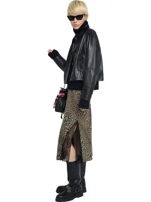 Zadig&Voltaire Jayla Leopard Print Skirt - Red