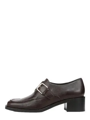 Vince Lennox Leather Heeled Monk-strap Loafer - Red