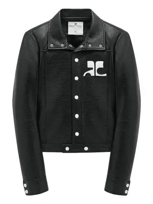 COURREGES Courrèges Logo-Patch Faux-Leather Jacket