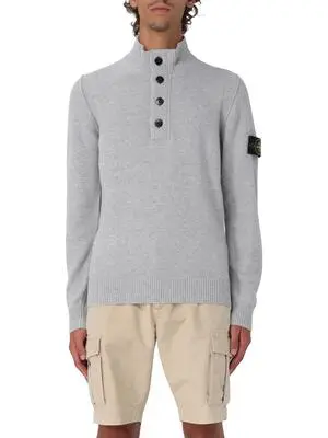 Stone Island Stone Island Virgin Wool Turtleneck Jumper With Compass Logo Patch Charcoal