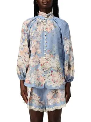 Zimmermann Button Detailed Shirt - Gnawed Blue
