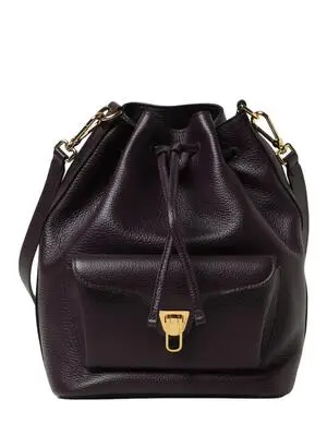 COCCINELLE Coccinelle Leather Drawstring Bucket Bag Violet