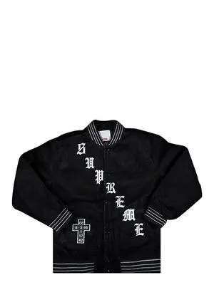 Supreme Old English Corduroy Varsity Jacket - Black