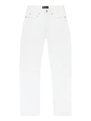 PURPLE BRAND Leather Relaxed Fit Trousers - White