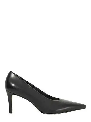 DUNE Aspiring Heeled Leather Courts - Black Leather