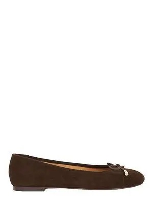 DUNE Suede Ballet Flats - Brown Suede