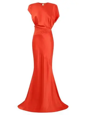 ZHIVAGO Bond Draped Mermaid Gown Flame