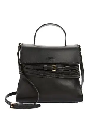 MOSCHINO Small Tie Me Leather Top Handle Bag