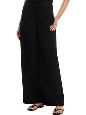Aqua Wide-leg Suit Pants - Black