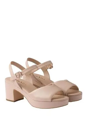 Prada Padded Nappa Leather Sandals - Neutral