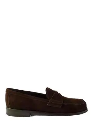 Prada Suede Penny Loafers - Brown