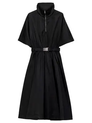 Prada Re-nylon Belted Midi Dress - Black