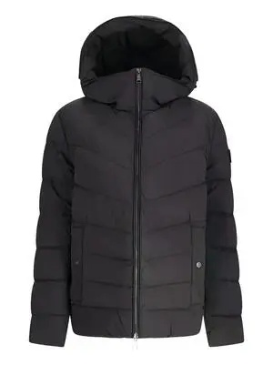 Add Quilted Hooded Jacket - Black