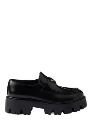 PRADA Triangle-Logo Platform Loafers