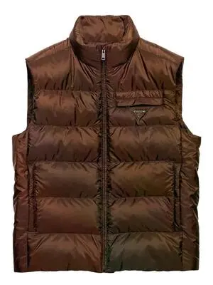 Prada Quilted Padded Vest - Brown