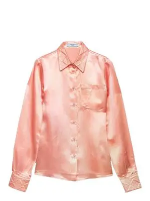 Prada Embroidered-collar Shirt - Orange