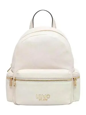 Liu Jo Logo-Lettering Backpack Neutrals