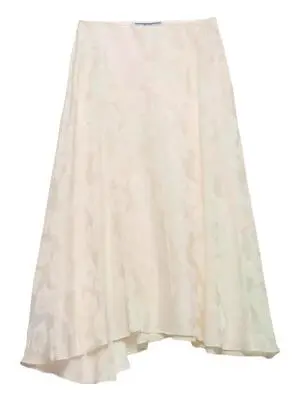 Prada Floral Jacquard Midi Asymmetric Skirt - Neutrals