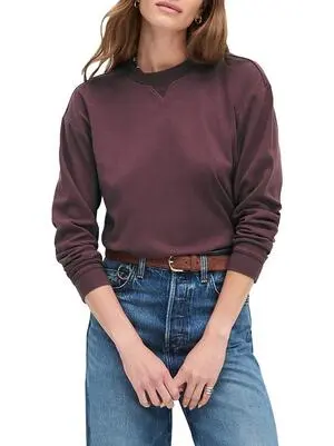 FAVORITE DAUGHTER The Everyday Long Sleeve Cotton T-shirt - Burgundy Dahlia