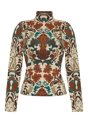 Cara Cara Piper Printed Turtleneck Top - Mira Stone