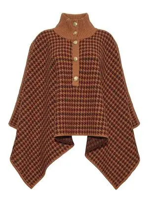 Cara Cara Pagoda Cape - Multi Camel Check
