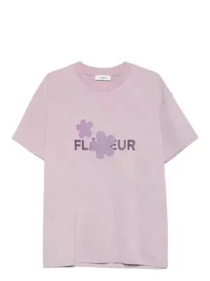 FLANEUR Logo-print Cotton T-shirt - Purple