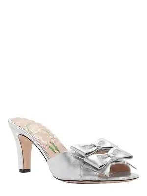 Valentino Garavani Bow Slide Sandals - Silver