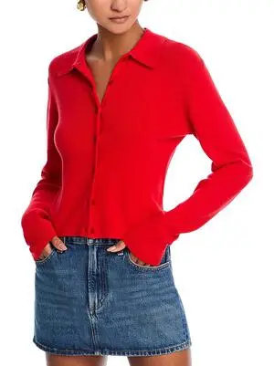 French Connection Cosysoft Button-Down Top Mars Red