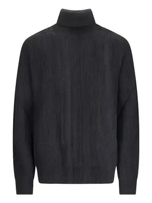PT TORINO Ribbed-knit Turtleneck Jumper - Black
