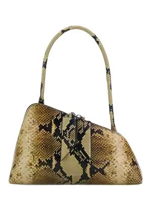 Attico Snakeskin Leather Shoulder Bag - Neutrals