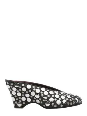 Khaite 70mm Metallic-studded Heeled Mules - 200 Black