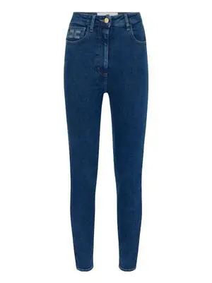 Elisabetta Franchi Logo Slim-fit Trousers - Denim