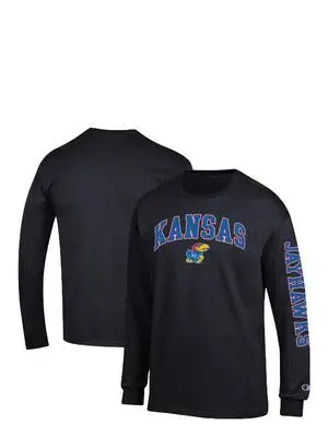 Champion Kansas Jayhawks Arch Over Logo 2-hit Long Sleeve T-shirt - Black