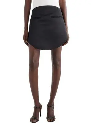 COURREGES Circle Satin Miniskirt - Black