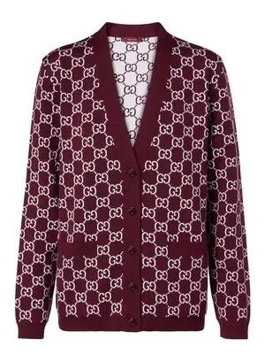 GUCCI GG Reversible Wool-Blend Jacquard Cardigan