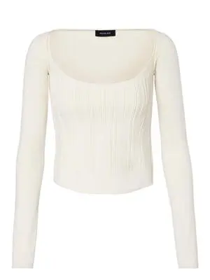 MUGLER Knitted Top - White