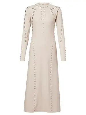 Coperni Embellished Midi Dress - Beige