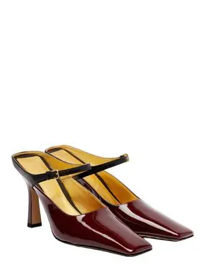 Bottega Veneta Patent Leather Mary Jane Pumps - Burgundy