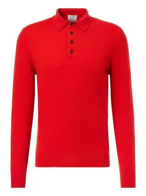 ALLUDE Cashmere Polo Sweater - Red