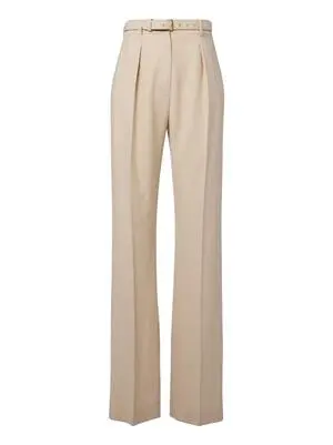 Loro Piana Linen And Wool Straight Pants - Beige