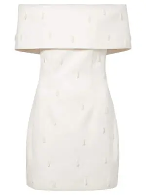 Remain Birger Christensen Beaded Off-shoulder Minidress - White