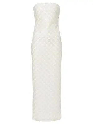 Remain Birger Christensen Embellished Strapless Maxi Dress - White